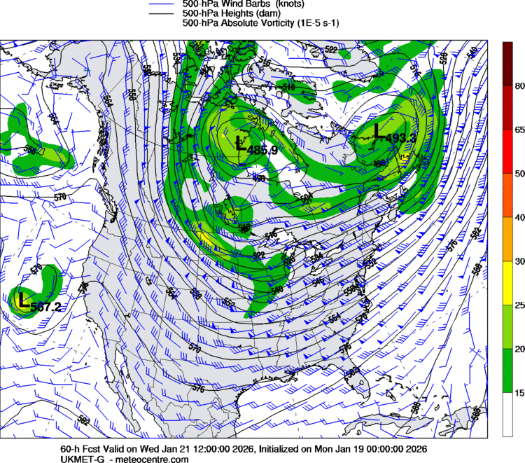 Forecast Maps Explorer / UKMET-G / North America | MeteoCentre.com