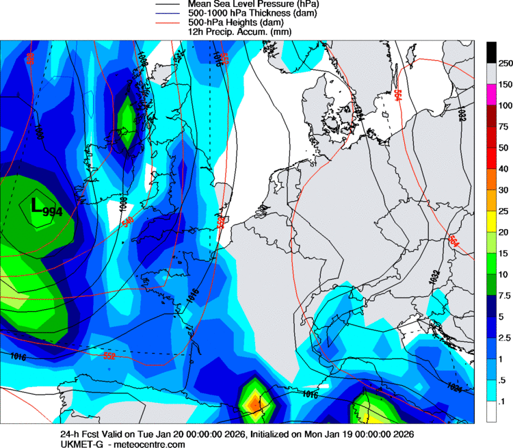 UKMET-G / Panels (clickable) / France & UK | MeteoCentre.com