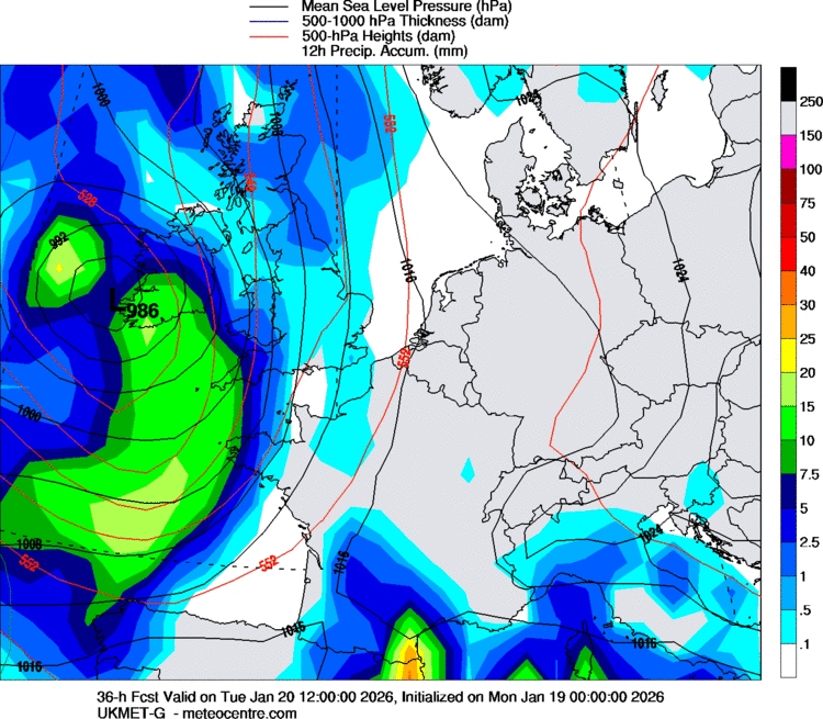 UKMET-G / Panels (clickable) / France & UK | MeteoCentre.com
