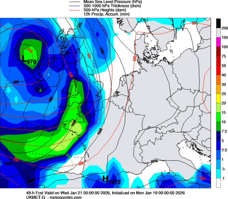 UKMET-G / Panels (clickable) / France & UK | MeteoCentre.com