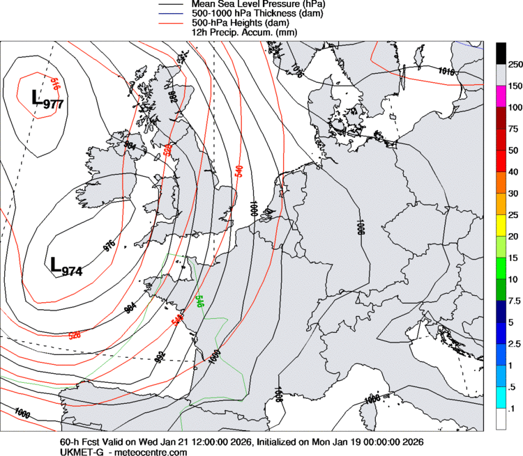UKMET-G / Panels (clickable) / France & UK | MeteoCentre.com